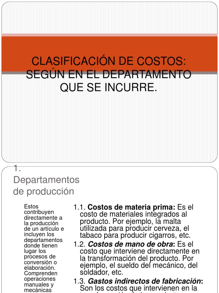 Clasificación de Costos | PDF | Costo | Business