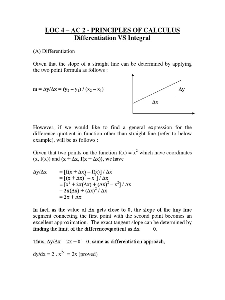 Calculus: Differentiation and Integration Principles | PDF | Integral ...