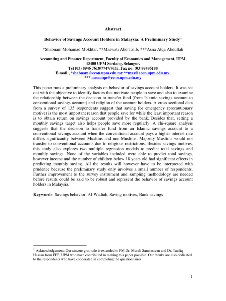 Savings Behavior | PDF | Saving | Survey Methodology