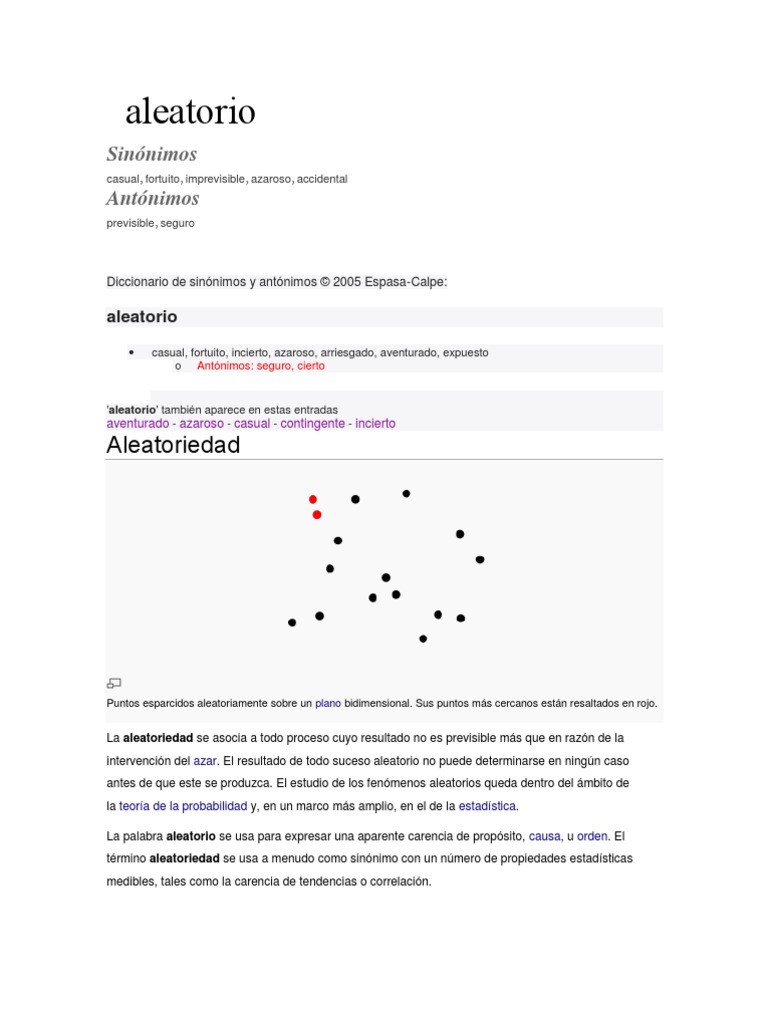 Definición y explicación de la aleatoriedad | PDF