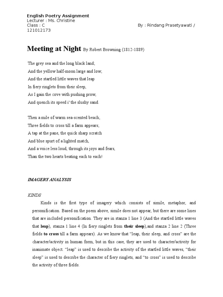 Meeting at Night | PDF | Poetry