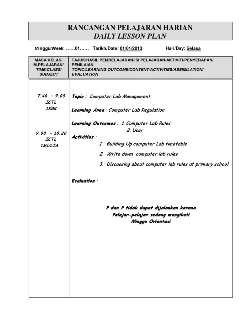 Computer Lab Management Lesson Plan | PDF | Technology & Engineering