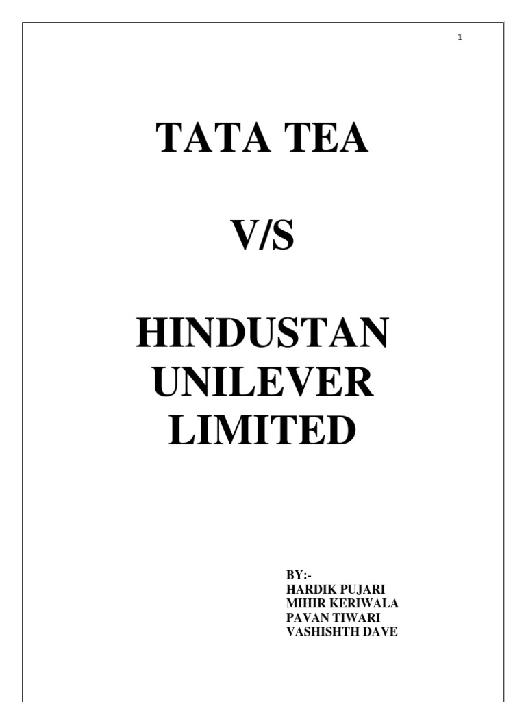 Tata Tea vs. HUL Tea - Vashishth & Group | PDF | Tea | Brand