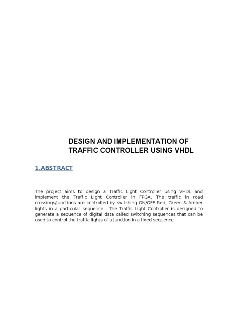 Traffic Control Using VHDL | PDF | Field Programmable Gate Array | Vhdl