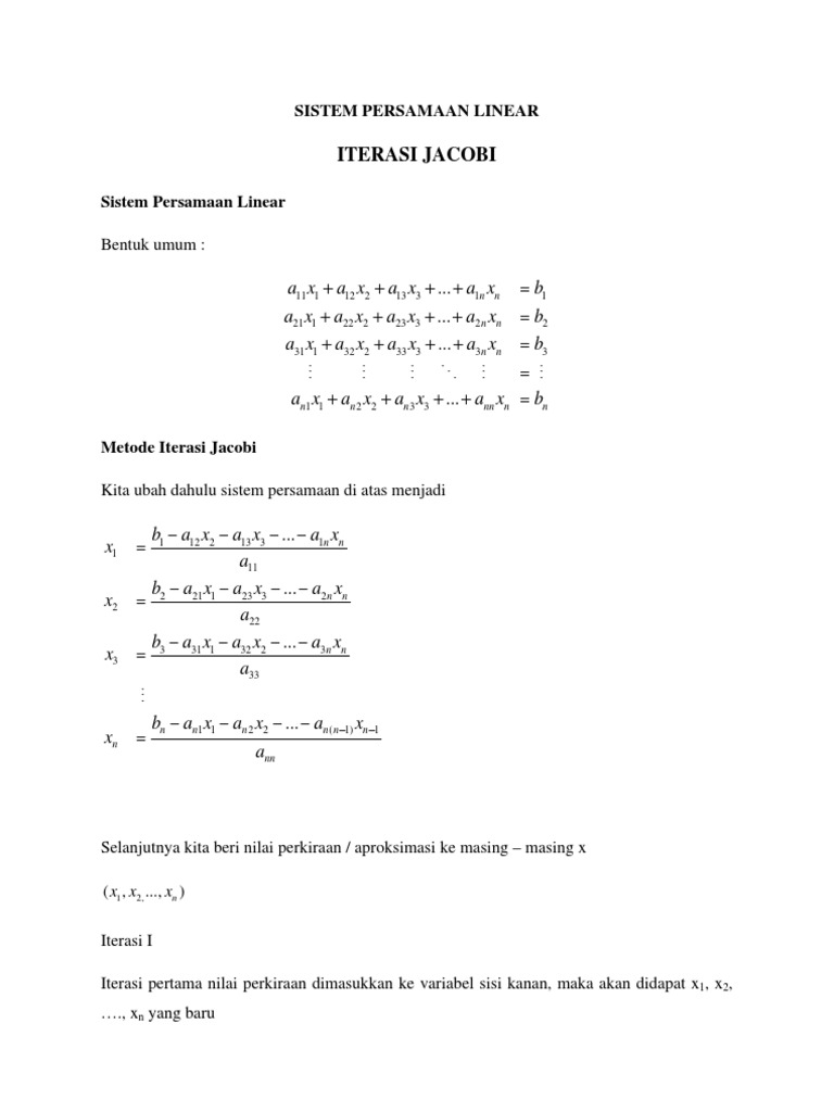 Iterasi Jacobi | PDF