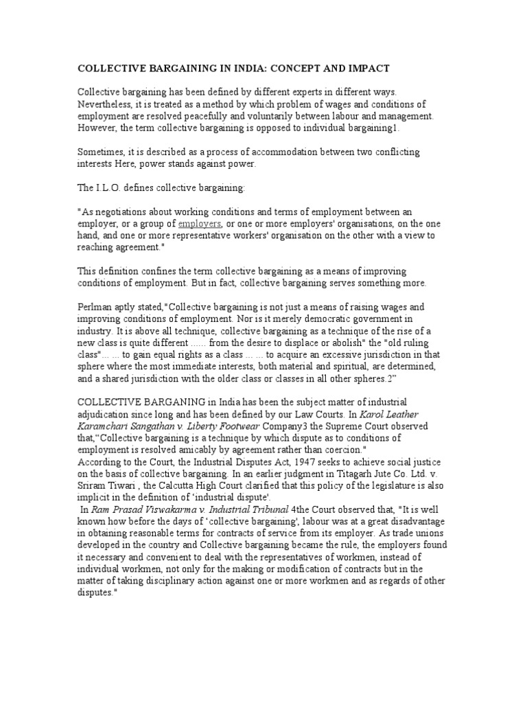 Collective Bargaining in India | PDF | Trade Union | Collective Bargaining