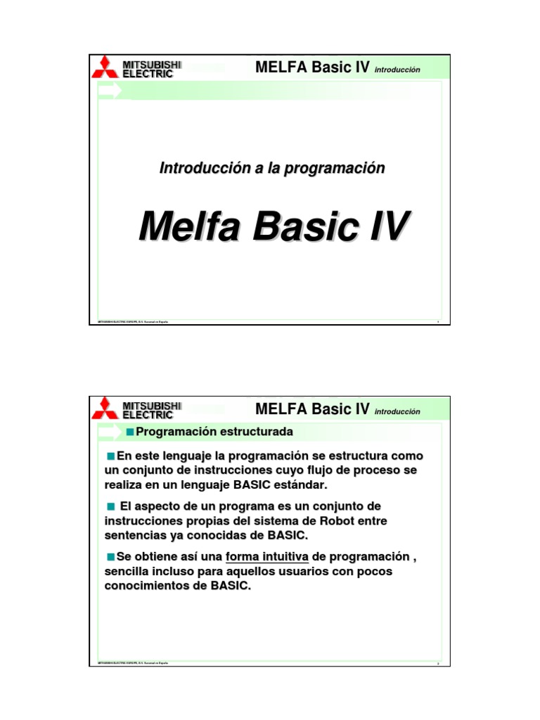 Introducción a MELFA Basic IV | PDF