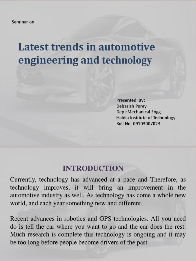 Automotive Engg. & Technology | PDF | Internal Combustion Engine | Car