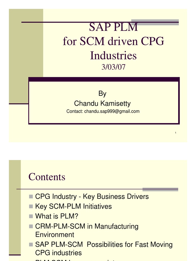 SAP SCM PLM | Product Lifecycle | Supply Chain