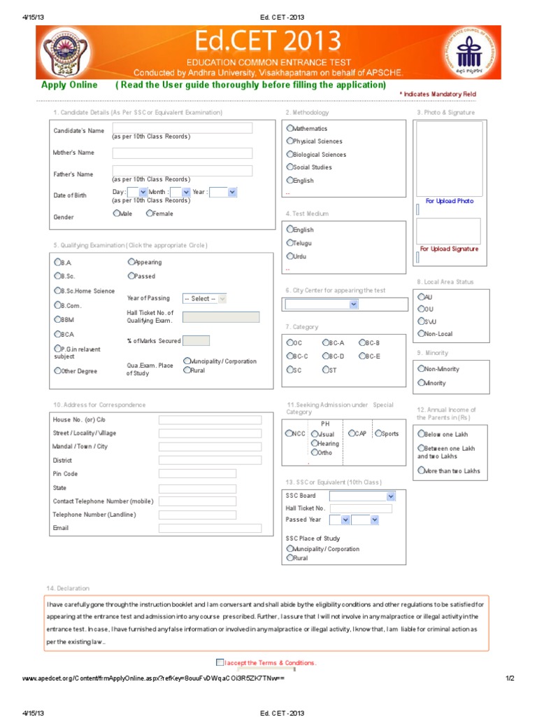 Apply Online (Read The User Guide Thoroughly Before Filling The ...