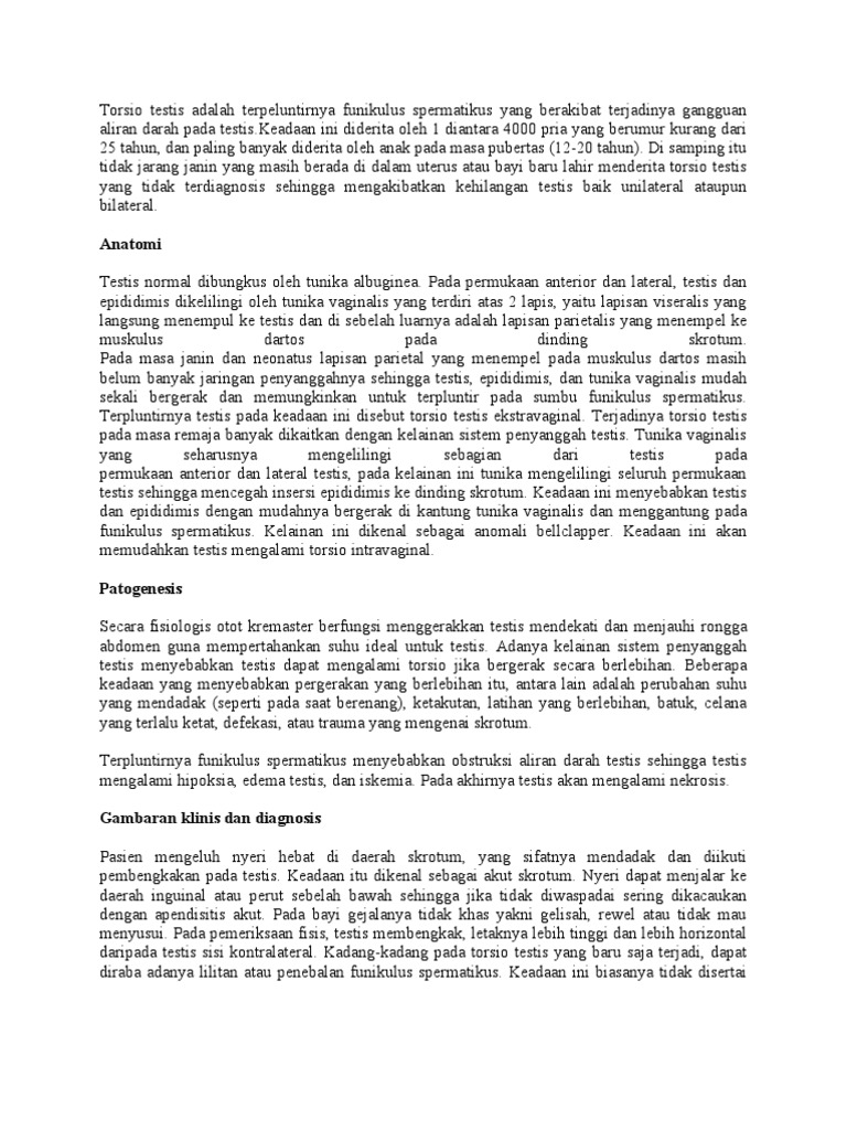Torsio Testis | PDF