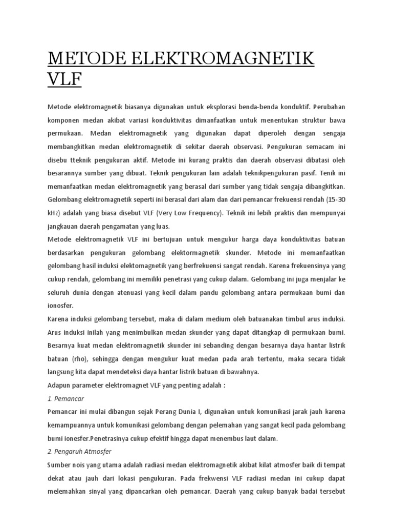 Metode Elektromagnetik VLF | PDF