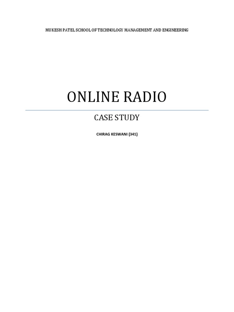 Online Radio: Case Study | PDF | Computer Network | Mass Media
