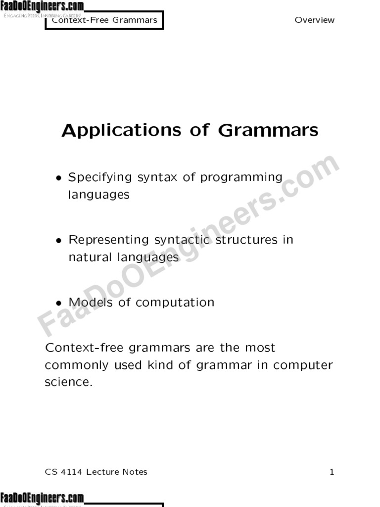 Context Free Grammars | PDF