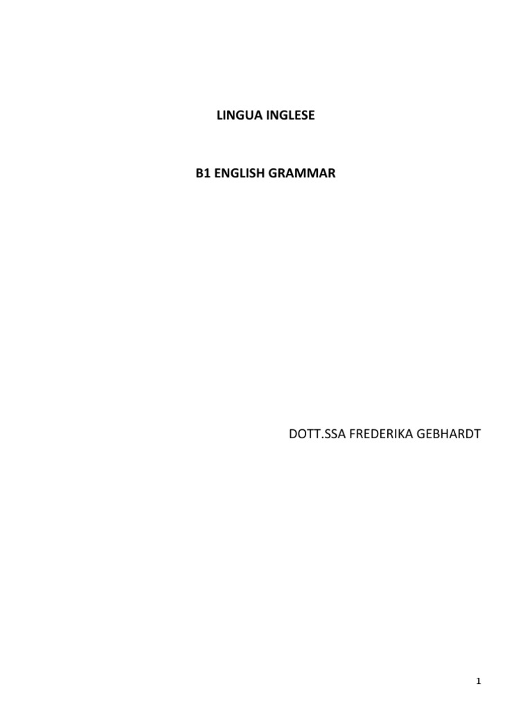 B1 Grammar Practica Pdf Perfect Grammar Verb