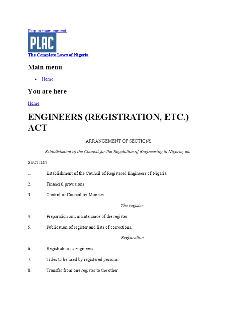 Engineers (Registration, Etc.) ACT: Main Menu | PDF | Institute Of ...