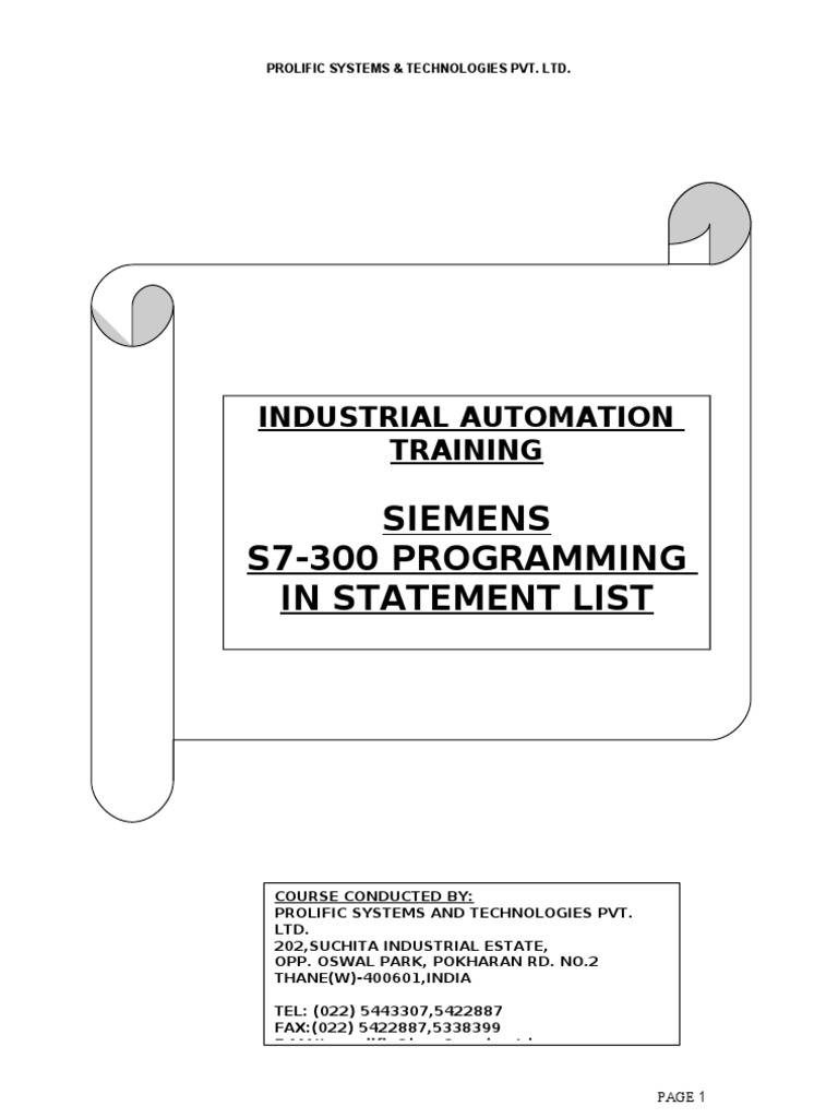 Siemens S7-300 Programming Guide | PDF | Data Type | Programmable Logic ...