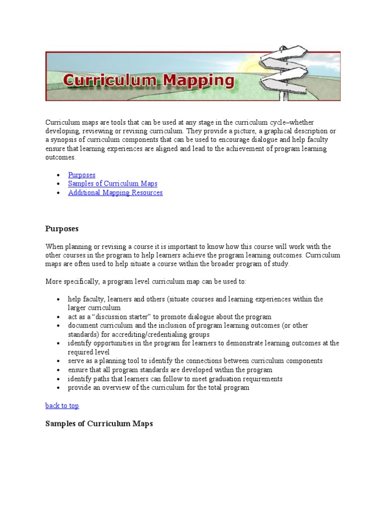 Curriculum Mapping | PDF | Curriculum | Map