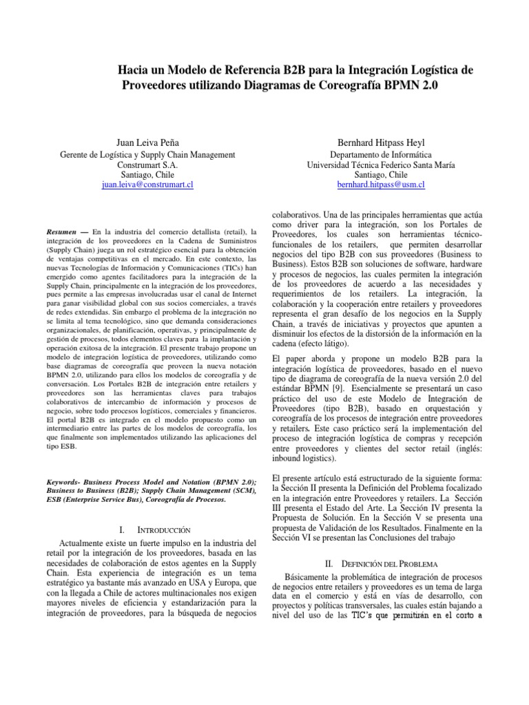 Modelo de Referencia B2B Retail-Proveedor | PDF | Ingeniería de ...