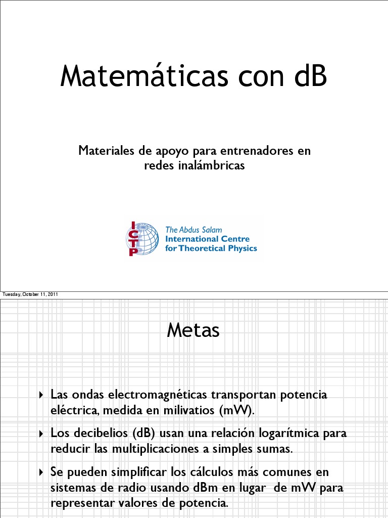 Matematicas Con DB Redes v1.12 | PDF | Decibel | Vatio