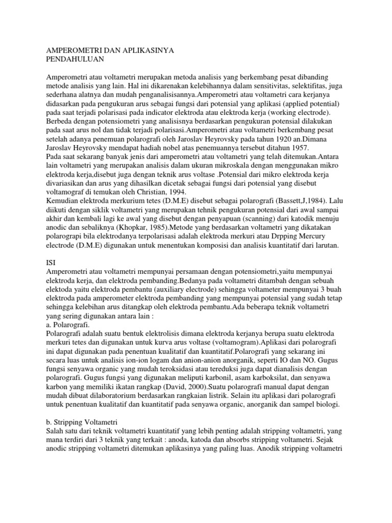 Amperometri Dan Aplikasinya | PDF | Metode & Bahan Ajar | Sains ...