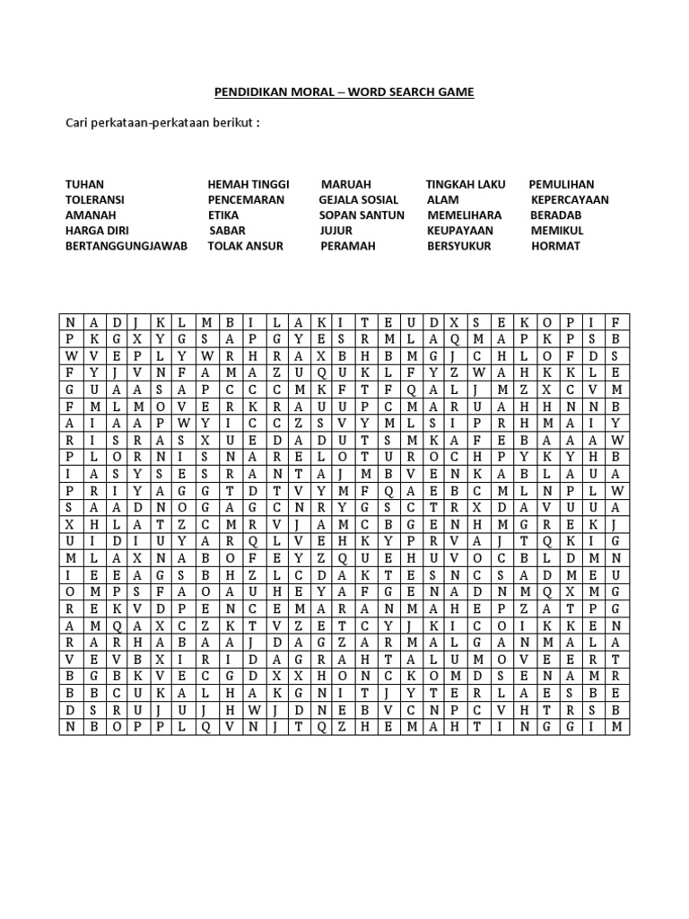 Permainan Subjek Pendidikan Moral | PDF