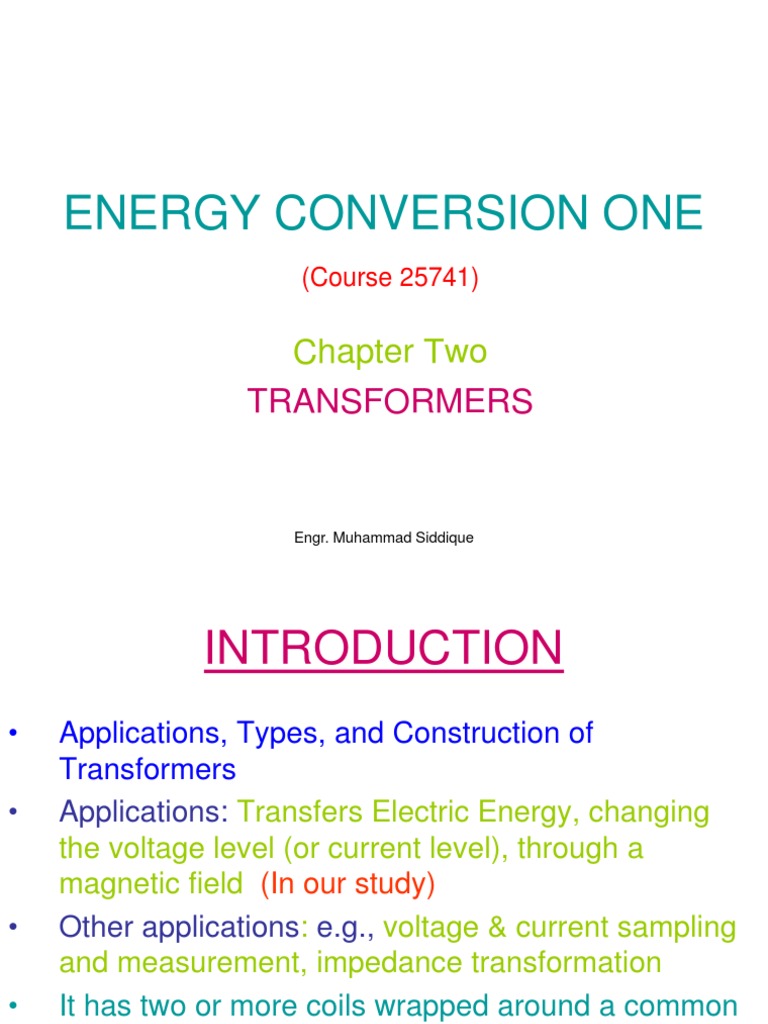 Lecture 2 Transformers | PDF | Transformer | Electrical Equipment