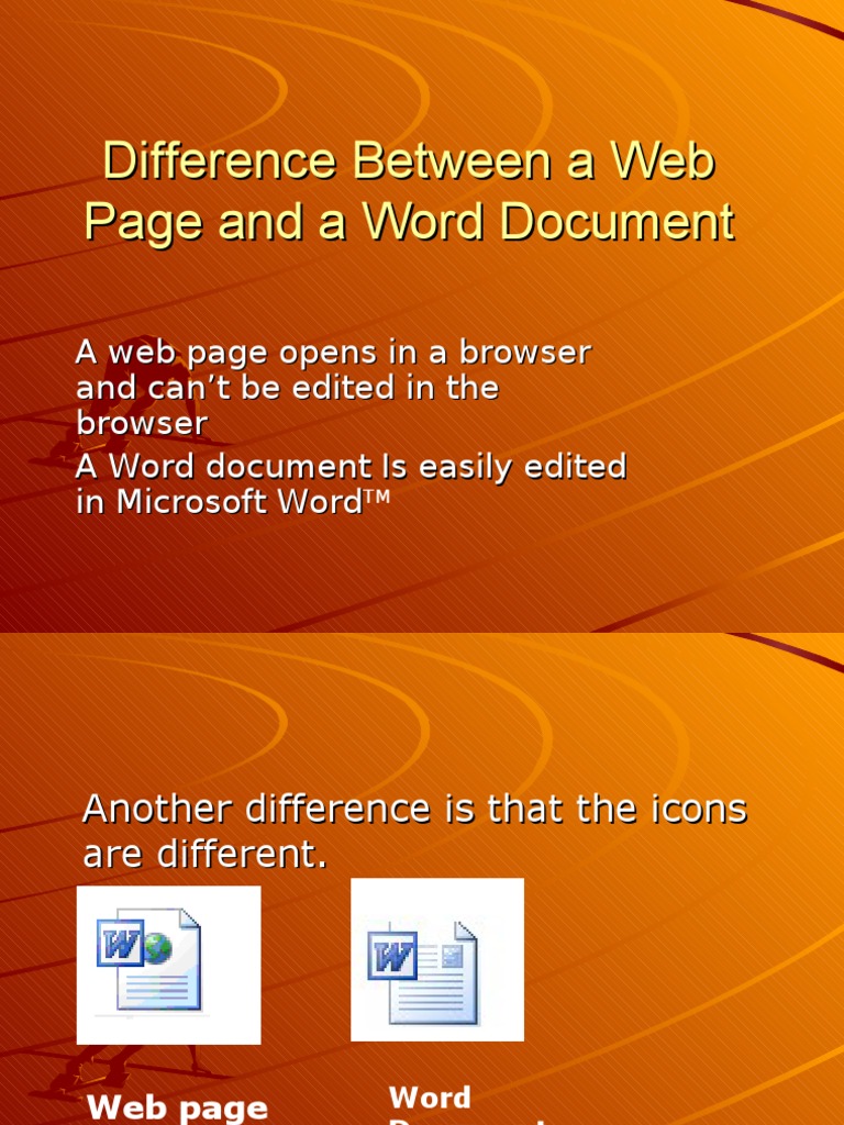 Web Page vs. Word Document Differences | PDF | Computers
