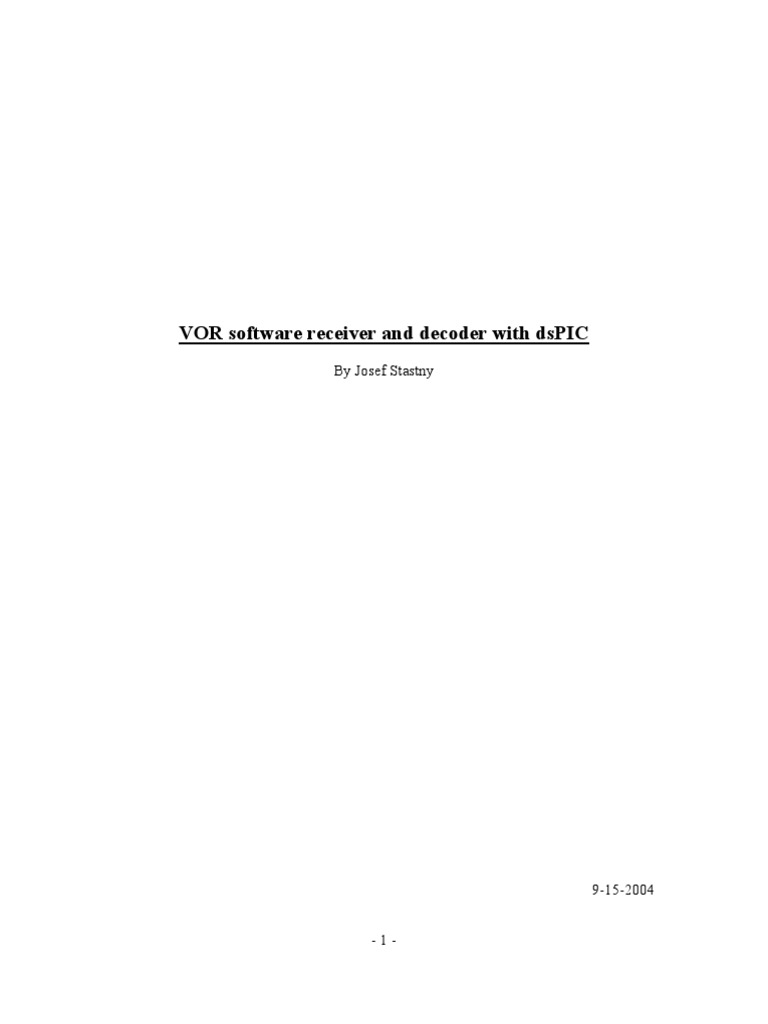 VOR Software Receiver with dsPIC | PDF | Modulation | Frequency Modulation