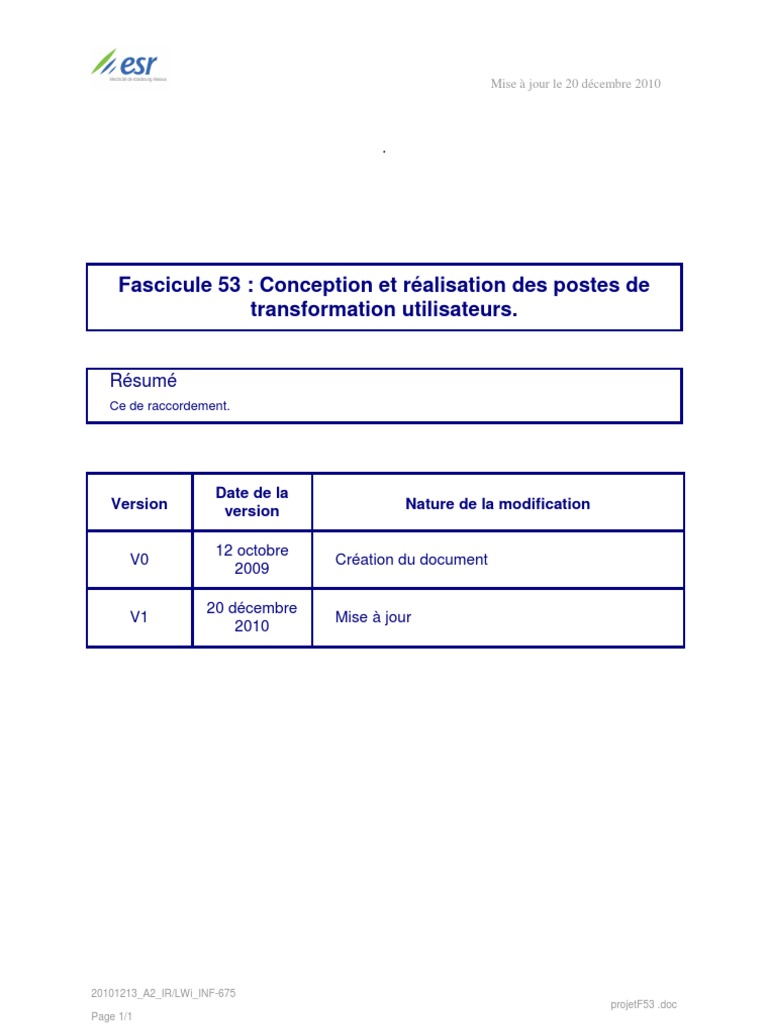Postes de Transformation-Client HTA - Conception Et Réalisation | PDF ...