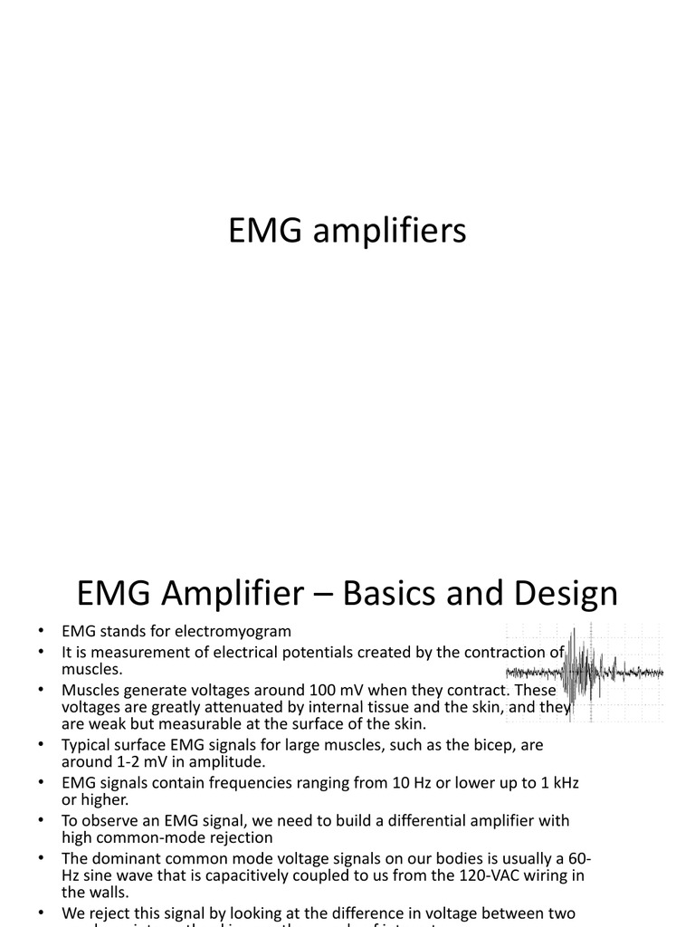 EMG Amplifier Basics & Design Guide | PDF | Operational Amplifier ...