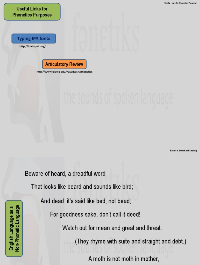 Phonetics Activities | PDF | Consonant | Vowel