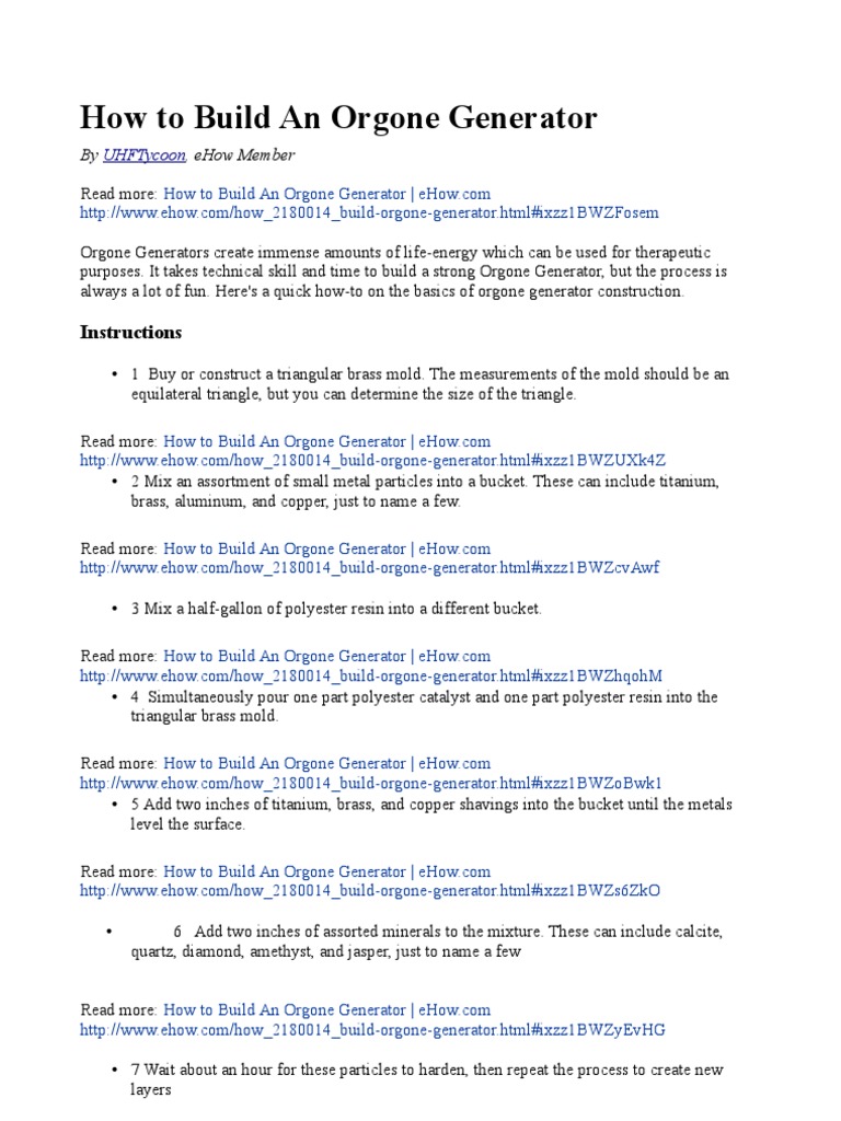 How To Build An Orgone Generator: Instructions | PDF | Manmade ...