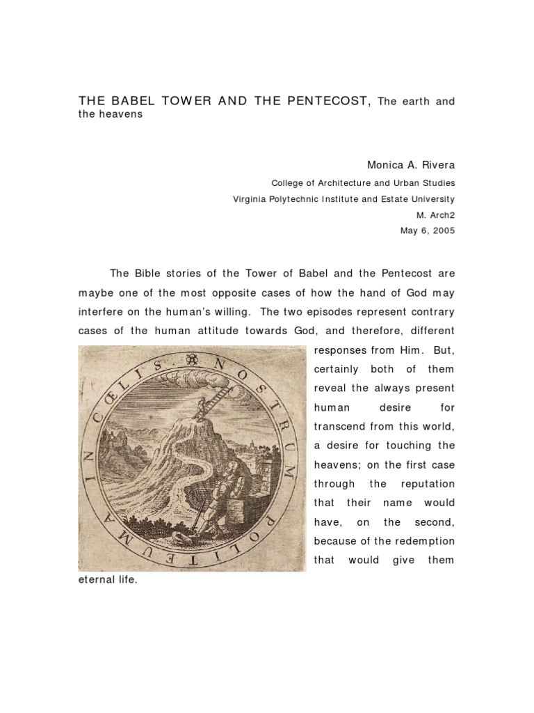Pentecost & Babel Tower | PDF | God | Religious Belief And Doctrine
