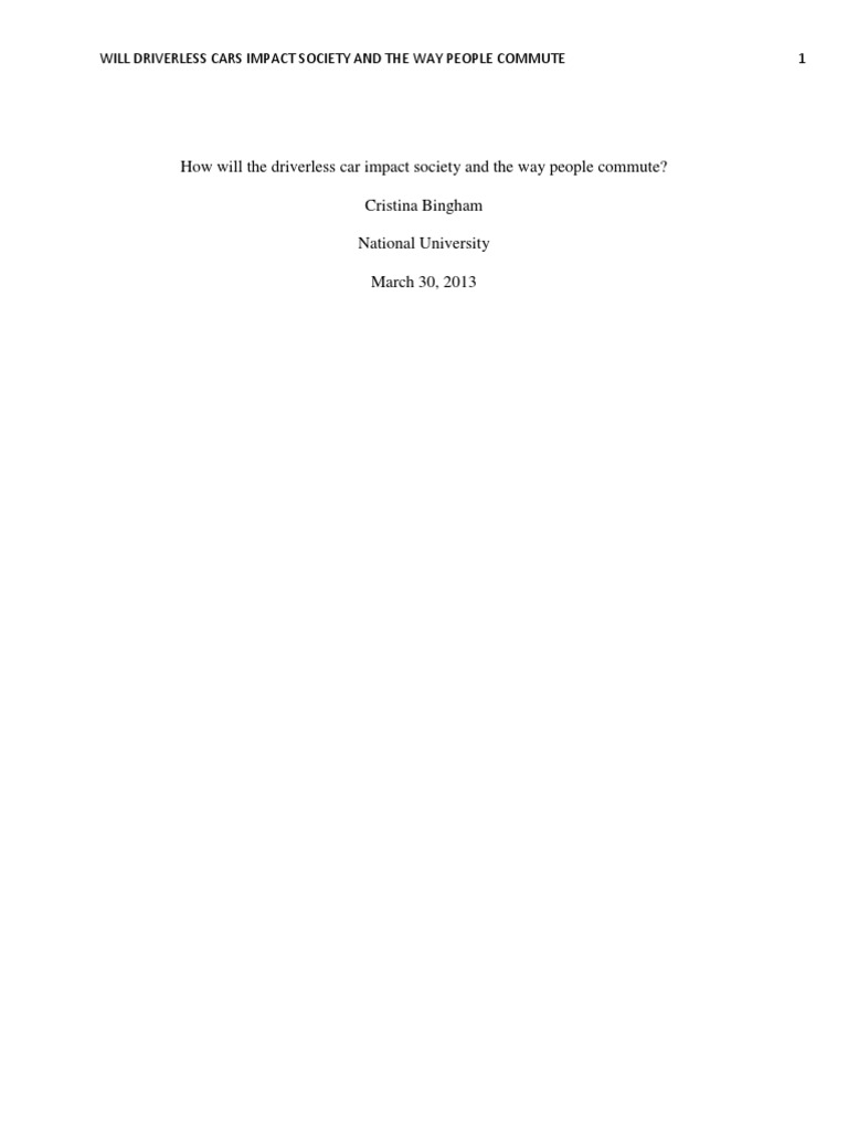 Impact of Driverless Cars on Society | PDF | Car | Traffic Collision