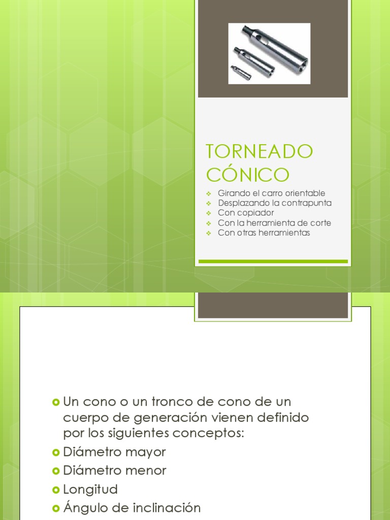 Técnicas de Torneado Cónico | PDF | Herramientas | Ingeniería mecánica