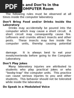 Computer Lab Rules | PDF | Computer File | Computer Keyboard