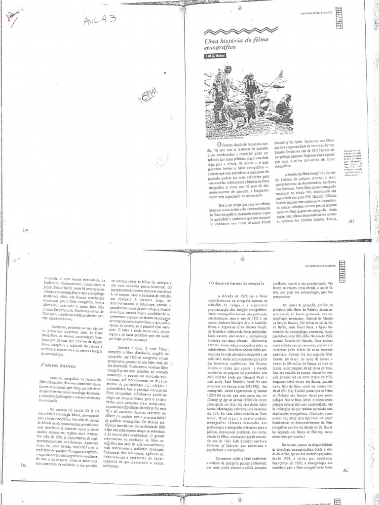 Uma História Do Filme Etnográfico - Karl Heider | PDF