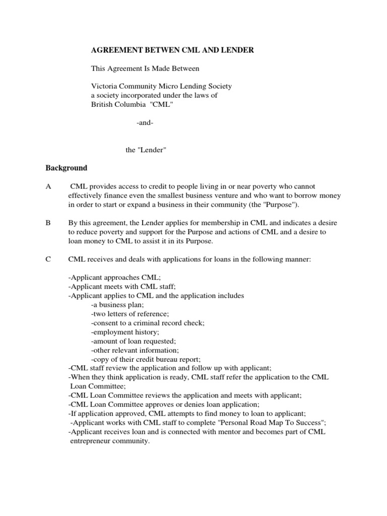 CML Loan Agreement | PDF | Loans | Interest Rates