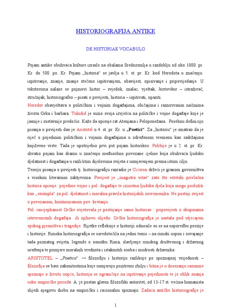 Skripta Za Povijest Historiografije | PDF