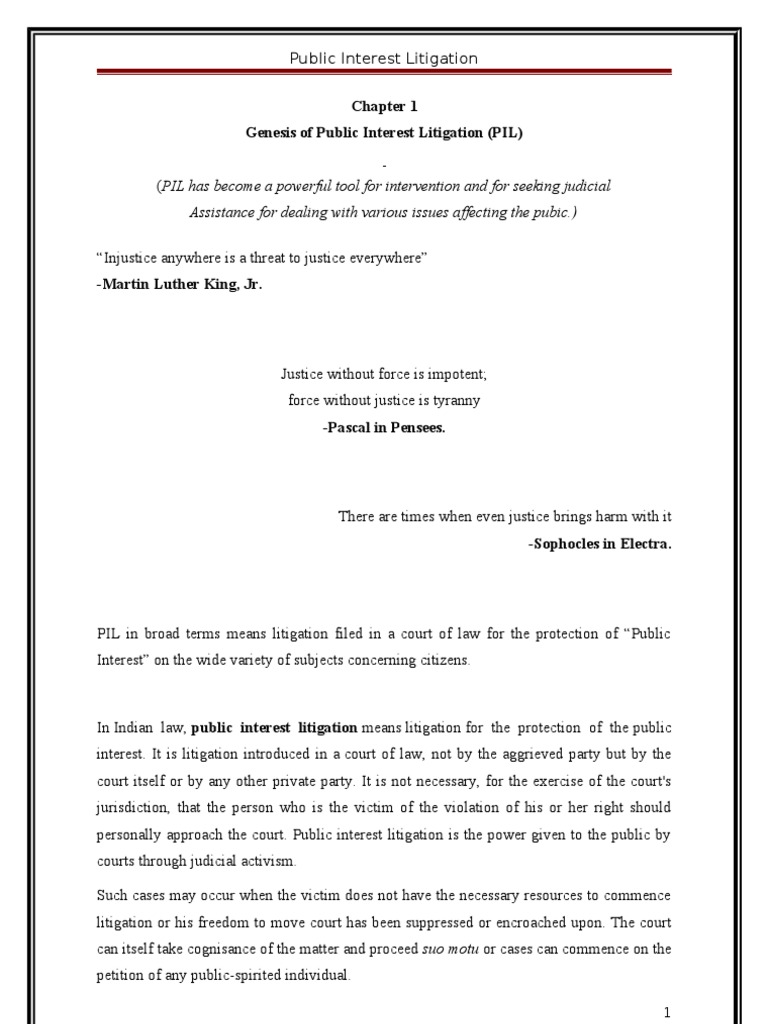 Understanding Public Interest Litigation | PDF | Judiciaries | Supreme ...