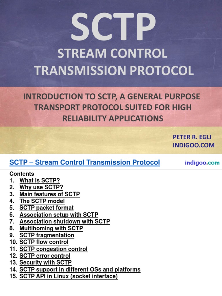 Overview of SCTP (Stream Control Transmission Protocol) | Network ...