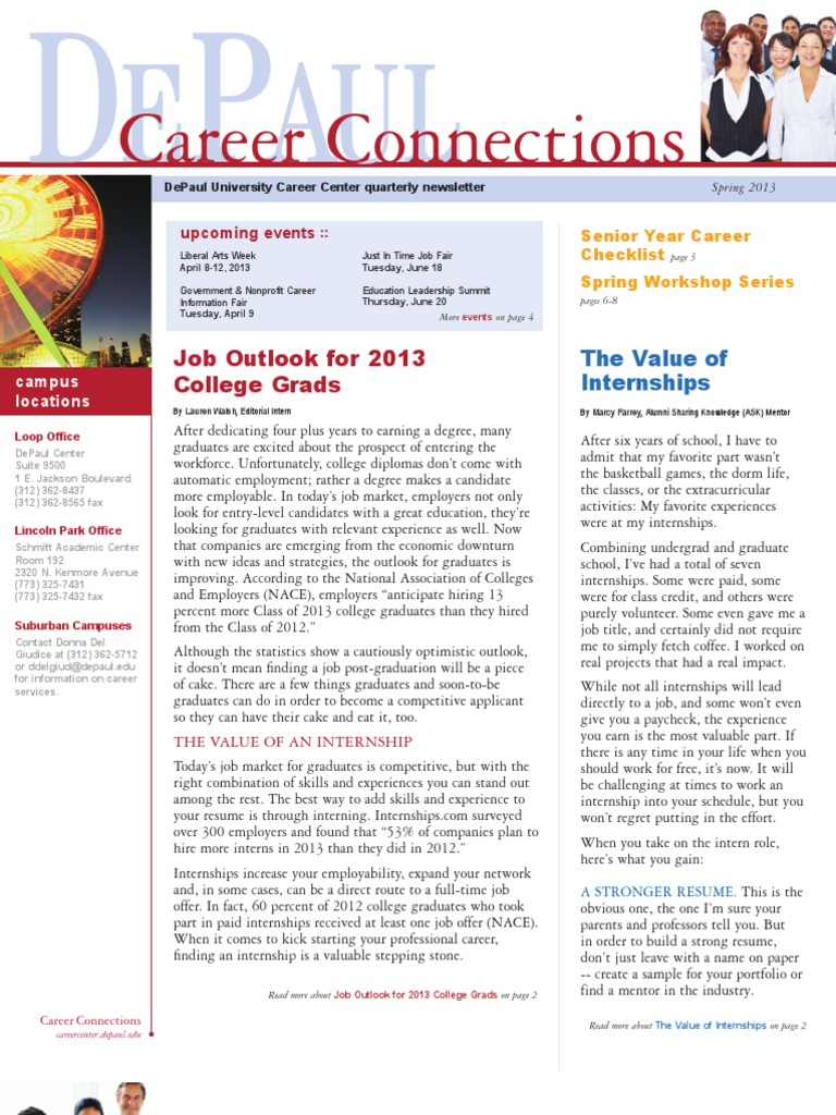 Career Connections Spring13 - v2 | PDF | Internship | Job Hunting