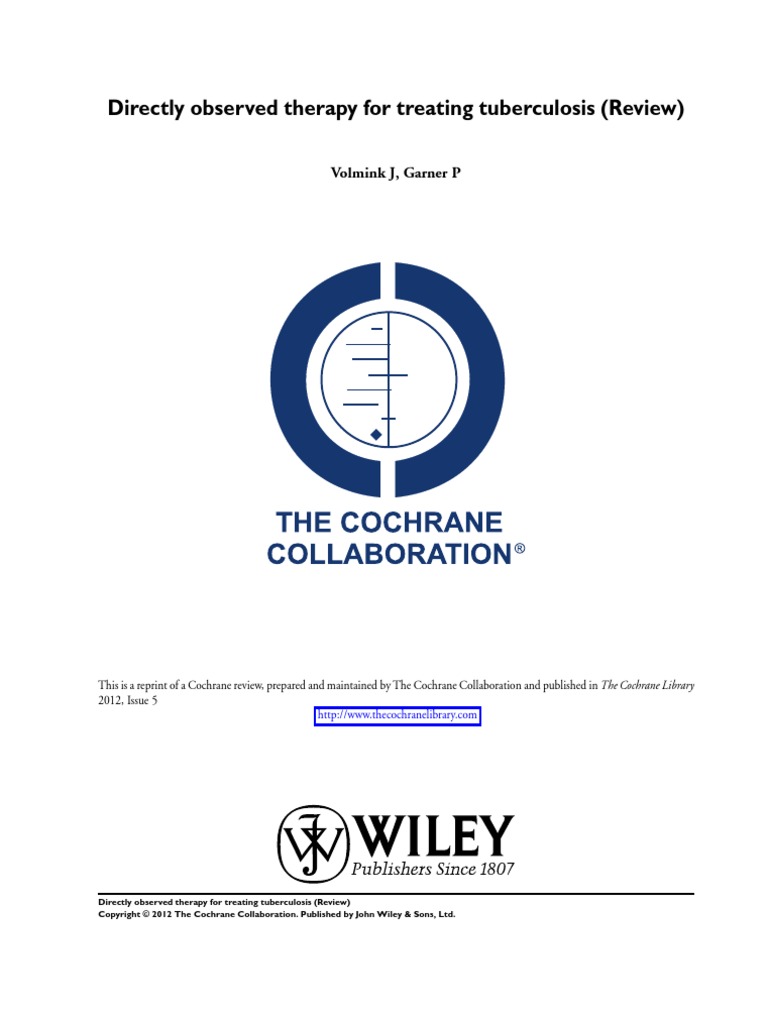 Directly Observed Therapy For Treating Tuberculosis (Review) | PDF ...