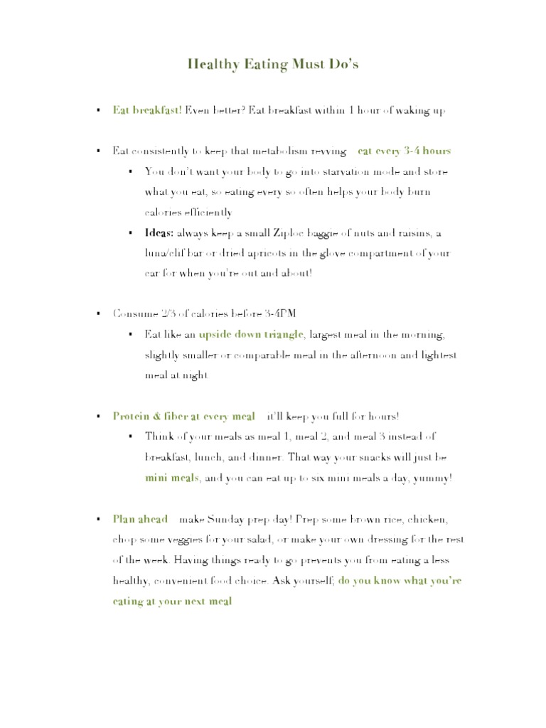 Healthy Eating Cheat Sheet | PDF