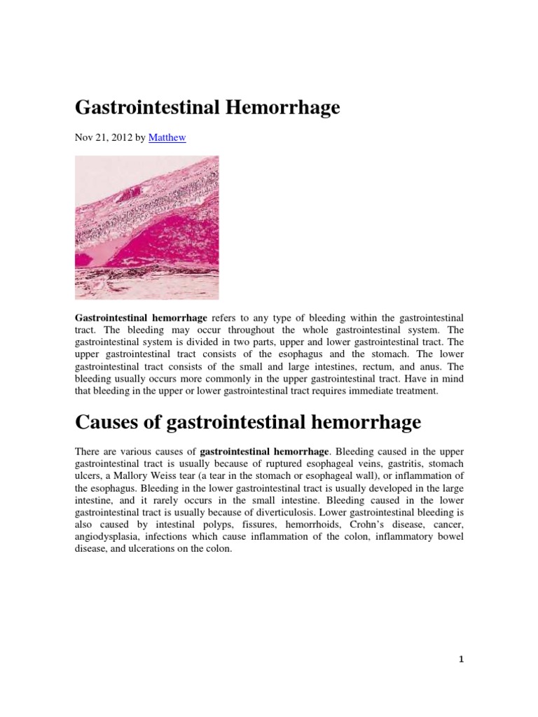 Gastrointestinal Hemorrhage | PDF | Gastrointestinal Tract | Peptic Ulcer