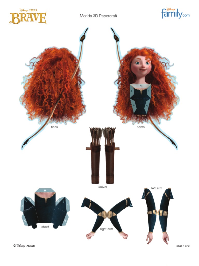 Brave Merida 3d Papercraft Printable 0412 | PDF | Leisure