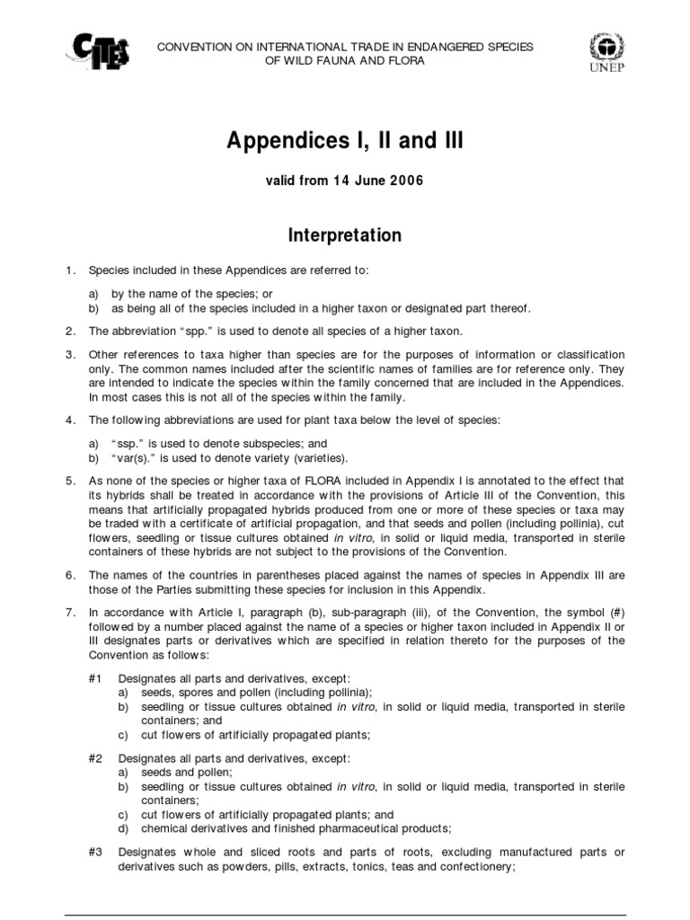 Appendices I, II and III: Interpretation | PDF | Cites | Ivory