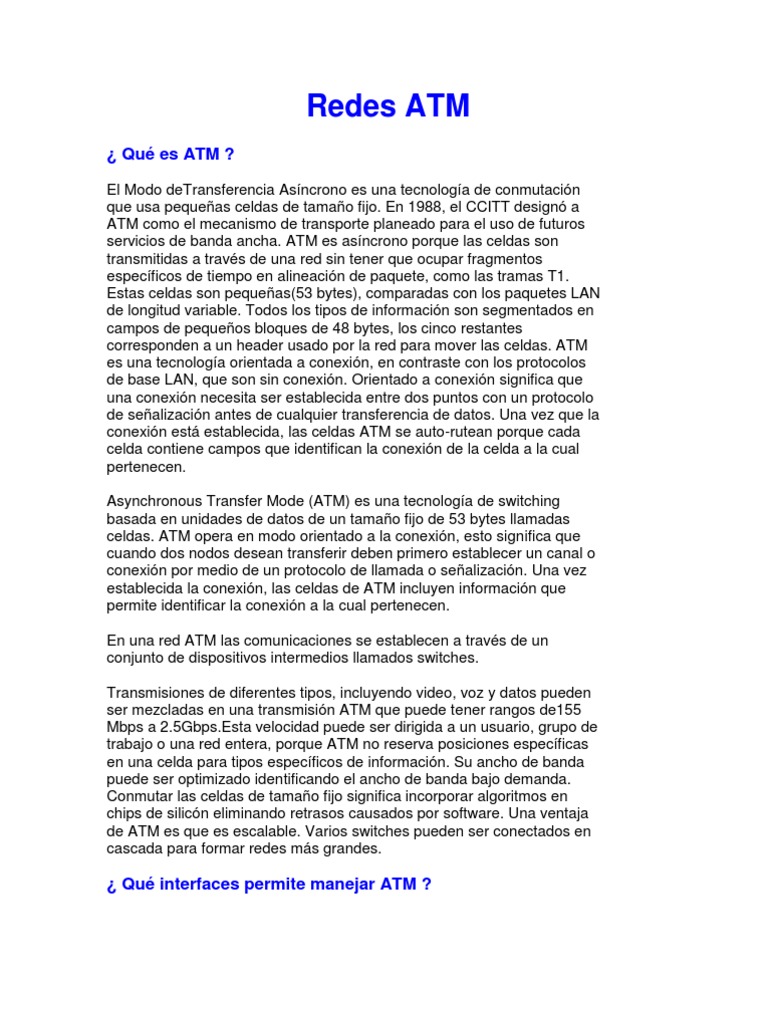 Redes ATM | PDF