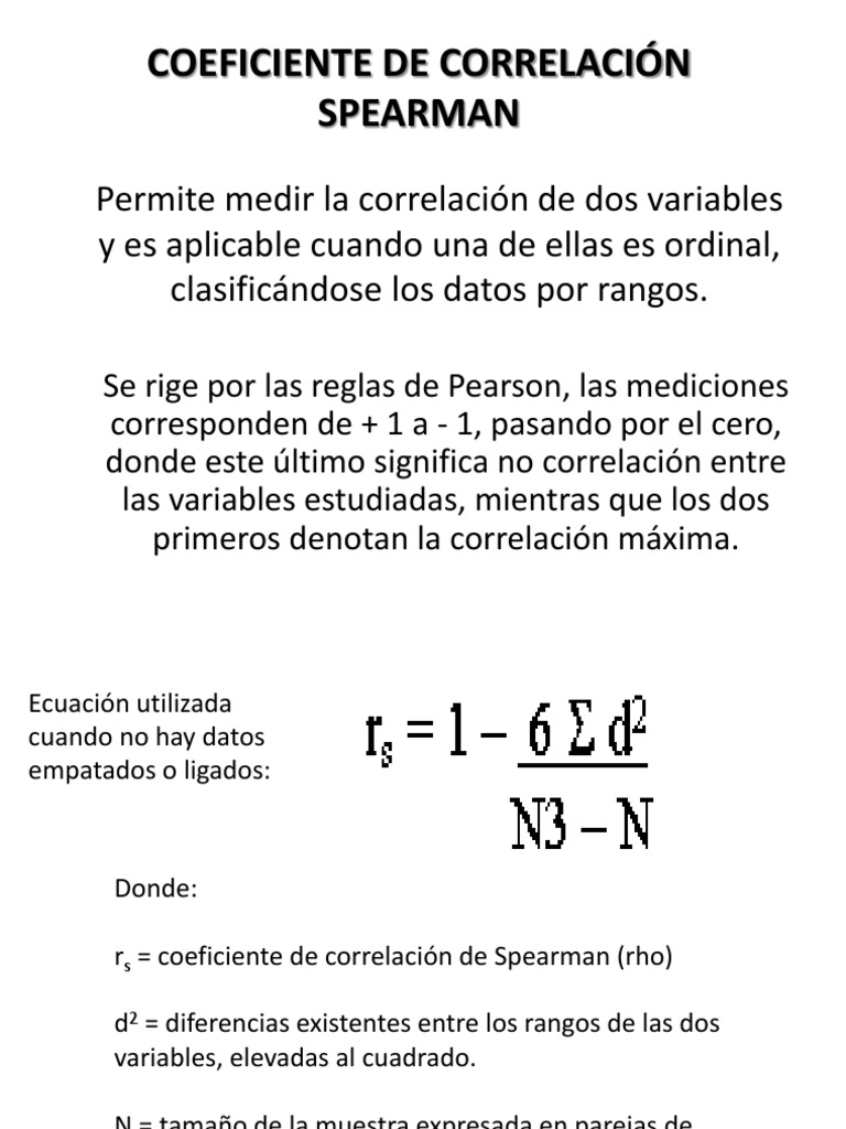 Coeficiente de Correlación Spearman | PDF